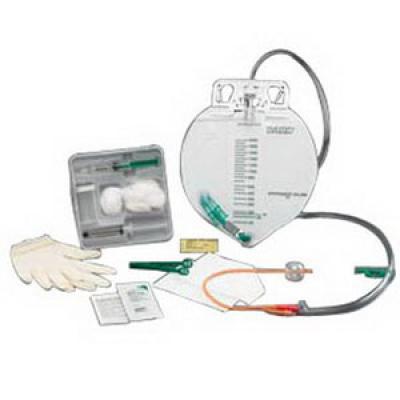 LUBRICATH Center-Entry Drainage Bag Coude Foley Catheter Tray 16 Fr 5cc